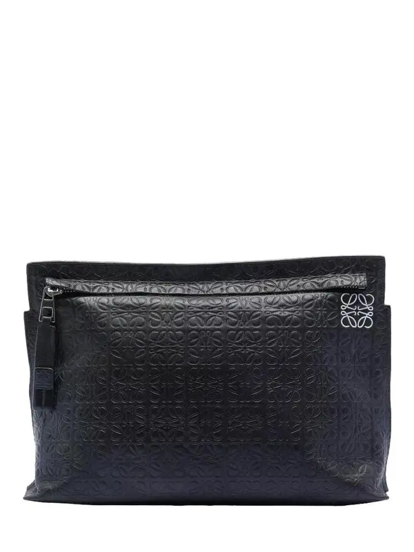 Loewe Embossed Anagram T Clutch - Black