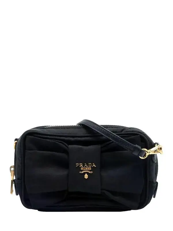 Prada Tessuto Fiocco Camera Crossbody Bag - Black