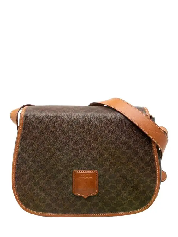 Celine 2012 Macadam Coated Canvas Crossbody Bag - Brown