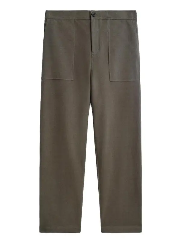 Cos Cotton Relaxed-fit Straight-leg Utility Pants - Green