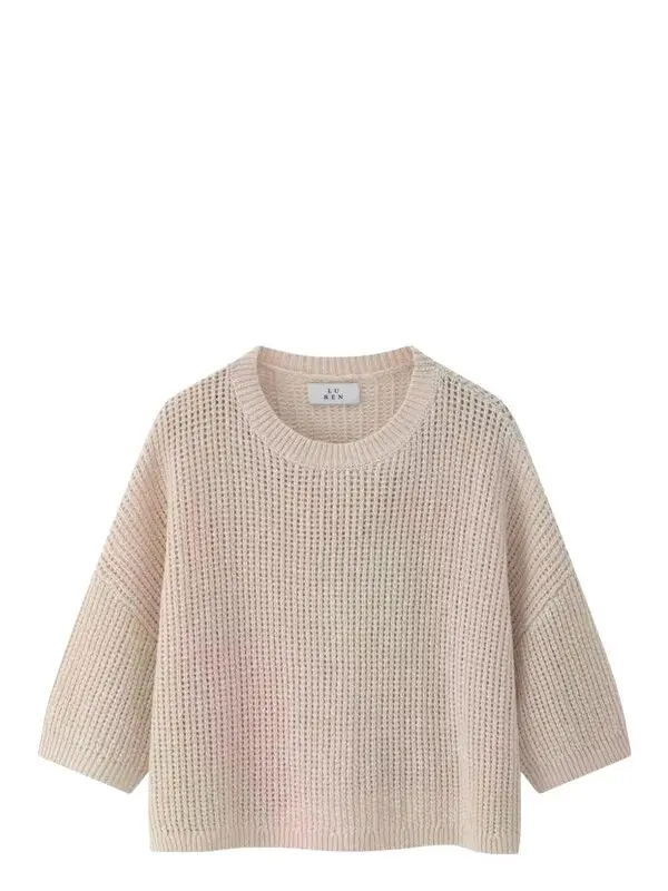 LU REN Open-knit Sweater - Neutrals
