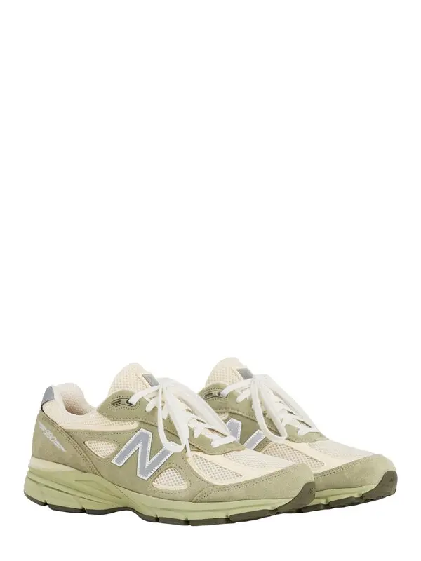 NEW BALANCE Made In Usa 990v4 Sneakers - Olive Leaf With Permafrost And Light Olive