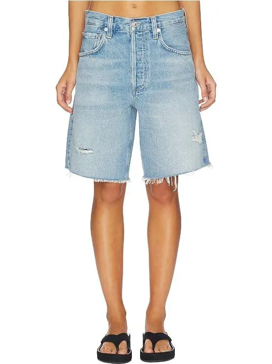 Citizens Of Humanity Ayla Short In Light Wash Denim - Blue