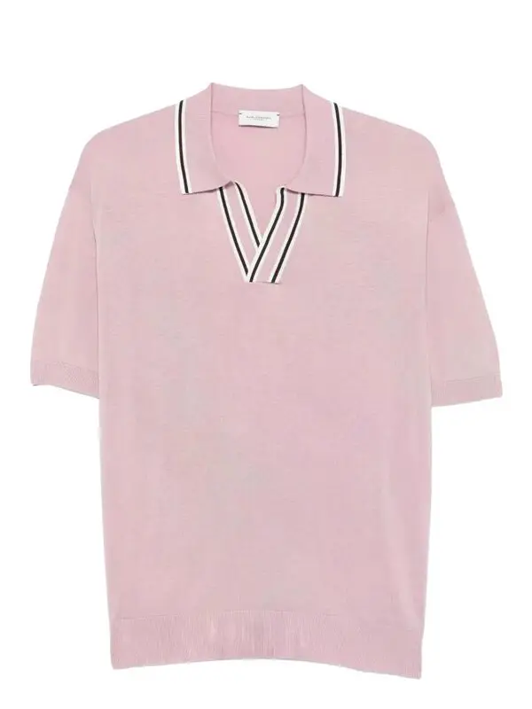 PAOLO PECORA V-neck Striped T-shirt - Pink