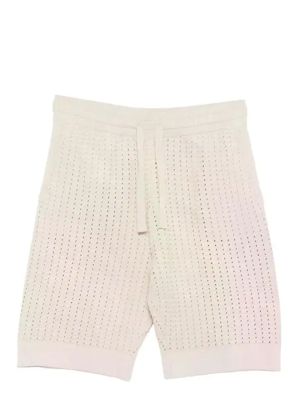 PAOLO PECORA Open-knit Drawstring Shorts - Neutrals