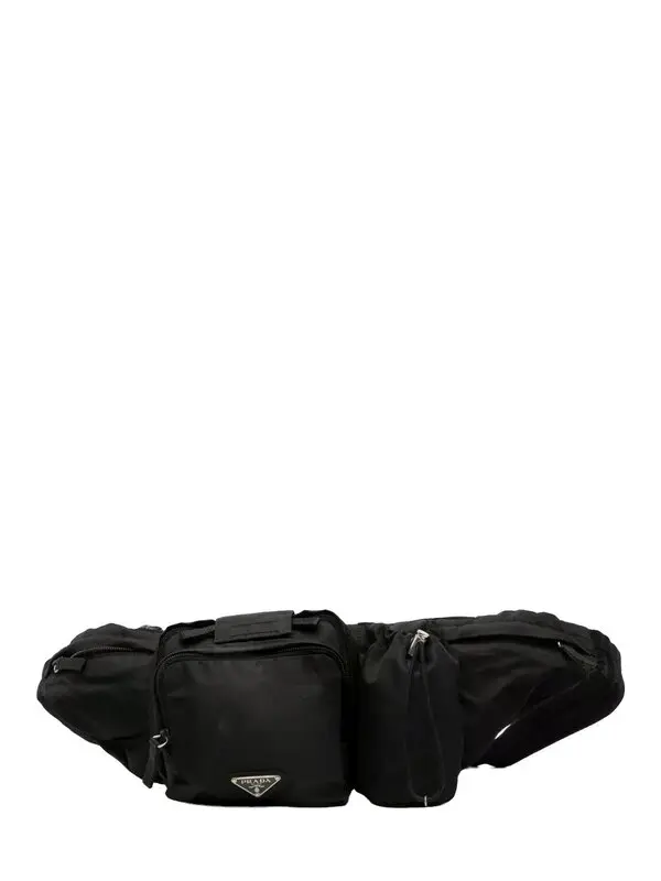 Prada Tessuto Multi Pocket Belt Bag - Black