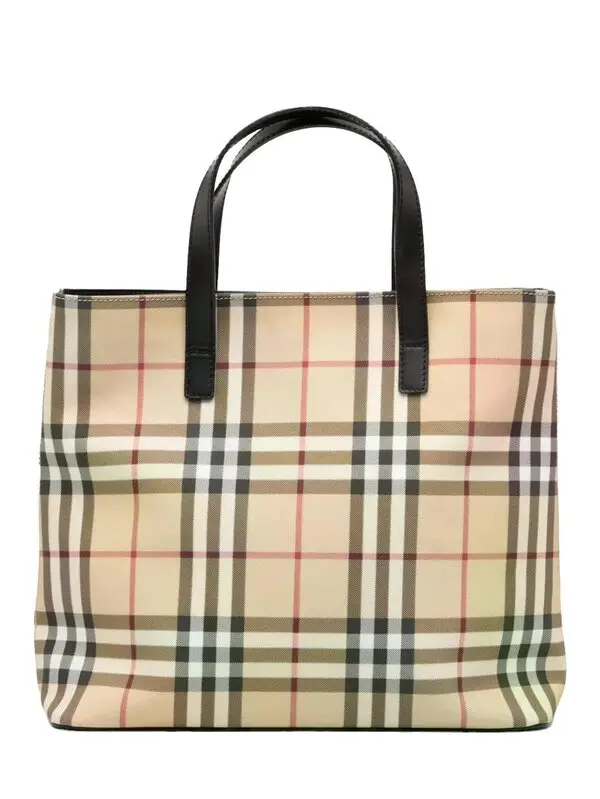 Burberry House Check Coated Canvas Tote Bag - Brown