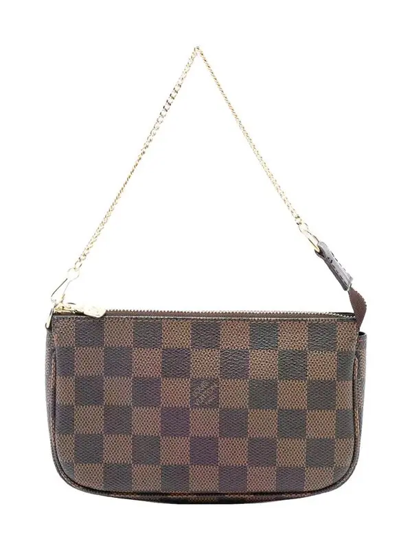 LOUIS VUITTON 2004 Damier Ebene Mini Pochette Accessoires Handbag - Brown