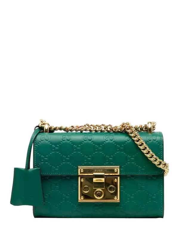 Gucci Small Sissima Padlock Crossbody Bag - Green