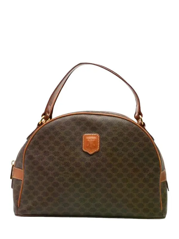 Celine 1997 Macadam Coated Canvas Dome Handbag - Brown