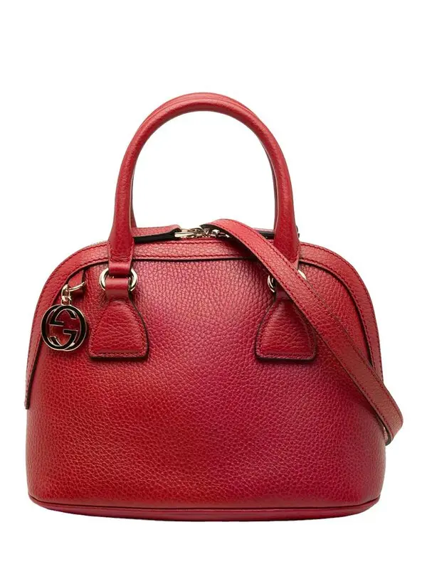 Gucci 2000-2015 Mini Leather Gg Charm Dome Satchel - Red