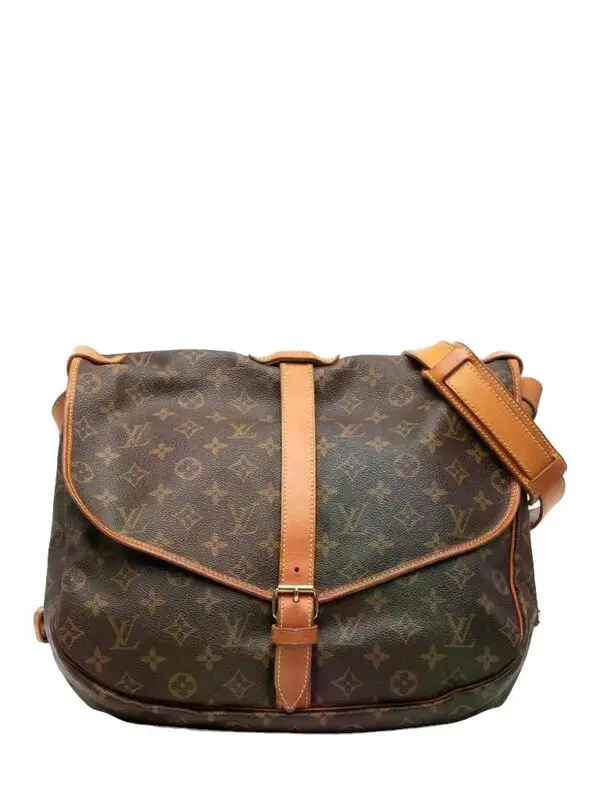 LOUIS VUITTON 1995 Monogram Saumur 35 Crossbody Bag - Brown