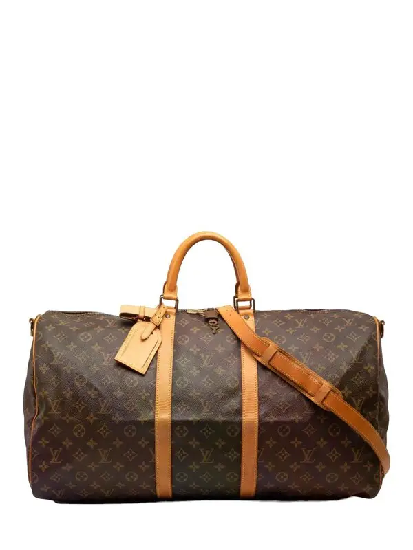 LOUIS VUITTON 1994 Monogram Keepall Bandouliere 55 Travel Bag - Brown