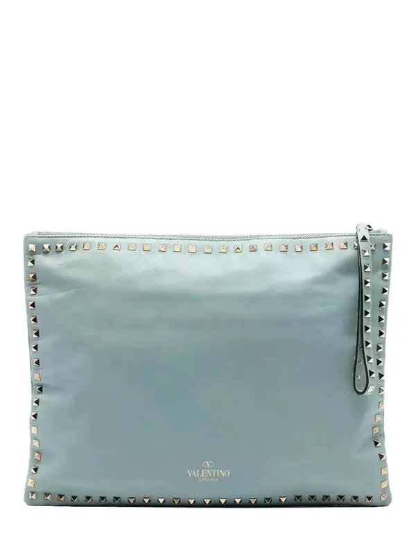 Valentino Garavani 2000-2017 Large Rockstud Clutch - Blue
