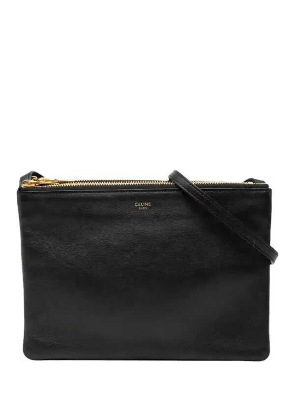 Celine 2019 Large Lambskin Trio Crossbody Bag - Black