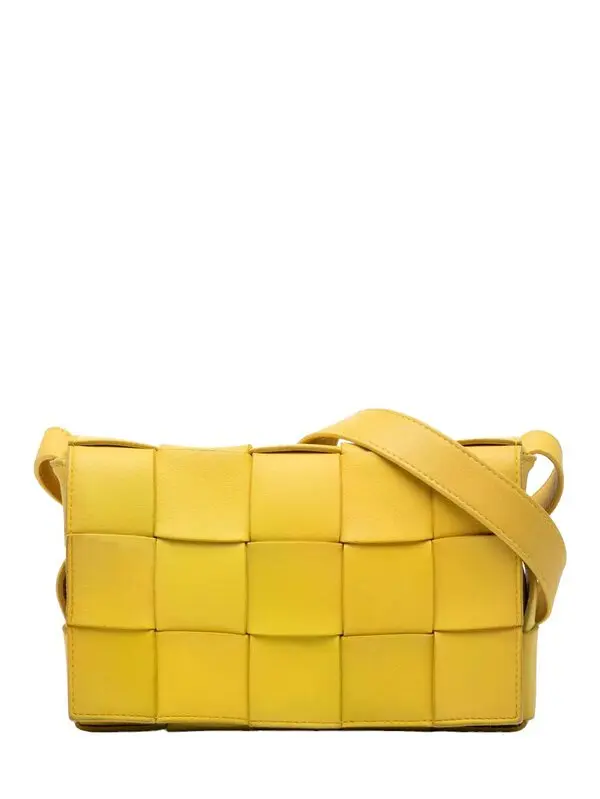 Bottega Veneta Nappa Intrecciato Cassette Crossbody Bag - Yellow