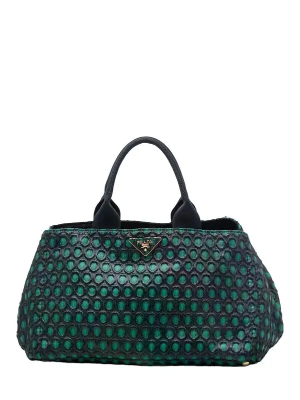 Prada Broccato Canapa Satchel - Green