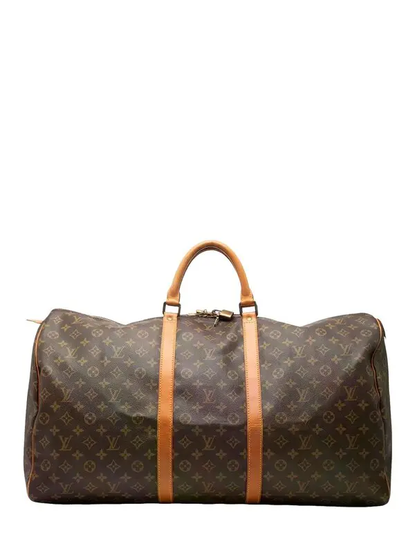 LOUIS VUITTON Monogram Keepall 60 Travel Bag - Brown