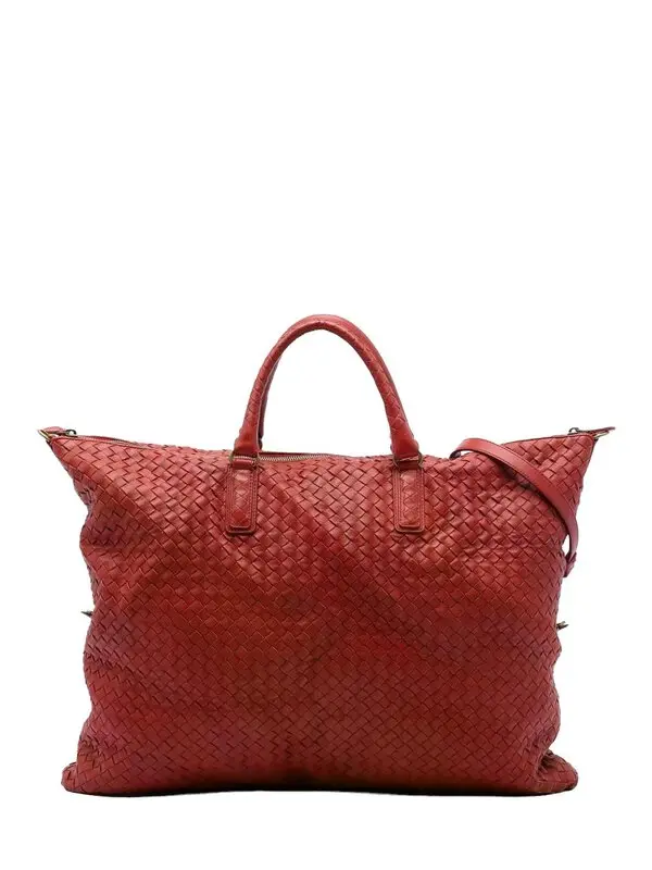 Bottega Veneta 2009 Maxi Intrecciato Nappa Convertible Satchel - Red