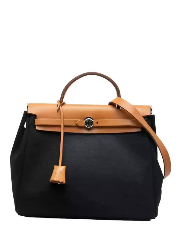 Hermès 2004 Toile Herbag Pm Satchel - Black