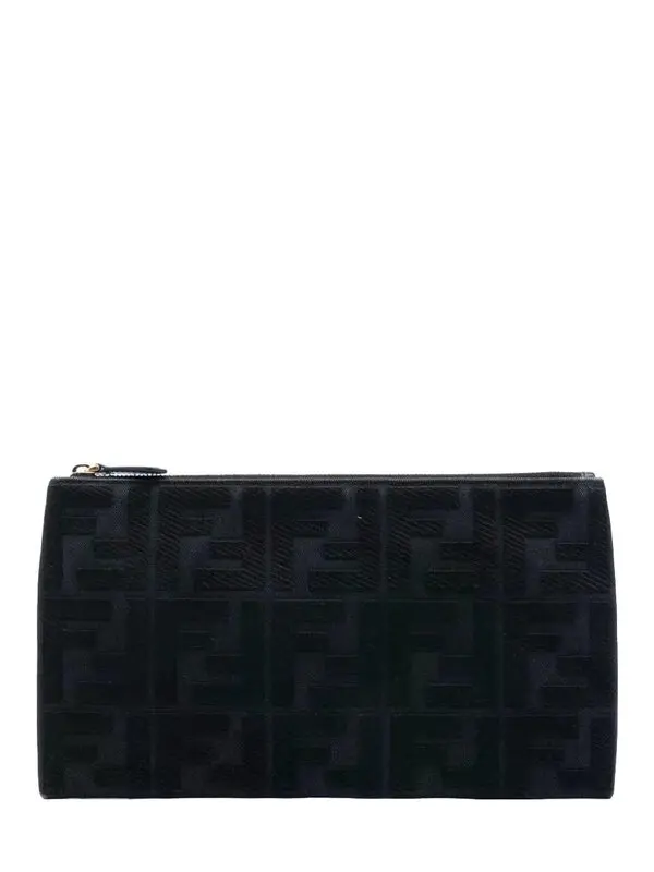 Fendi 2010-2026 Zucca Canvas Clutch Bag - Black