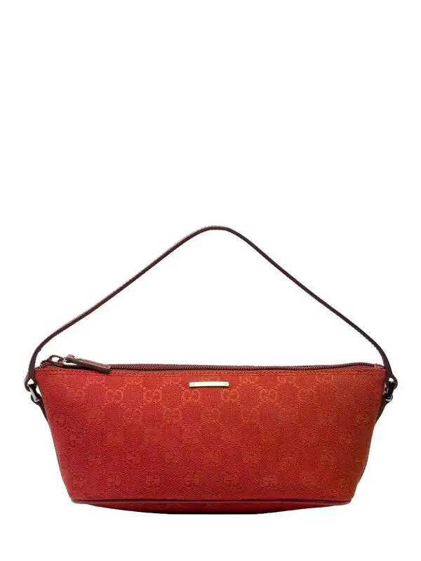 Gucci Gg Canvas Boat Shoulder Bag - Red