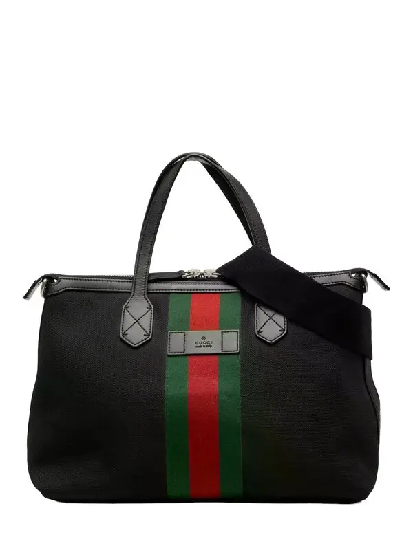 Gucci 2000-2015 Canvas Web Satchel - Black