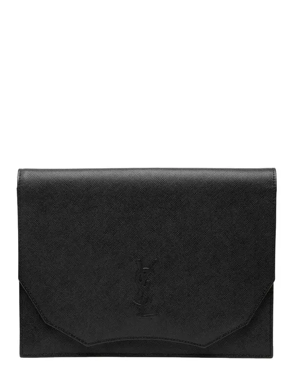 Saint Laurent 20th Century Leather Clutch - Black