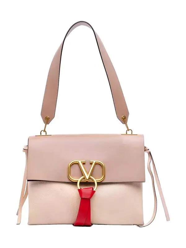 Valentino Garavani Leather Vring Shoulder Bag - Pink