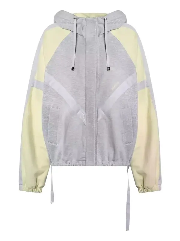 Attico Hooded Colourblock Bomber Jacket - Grey