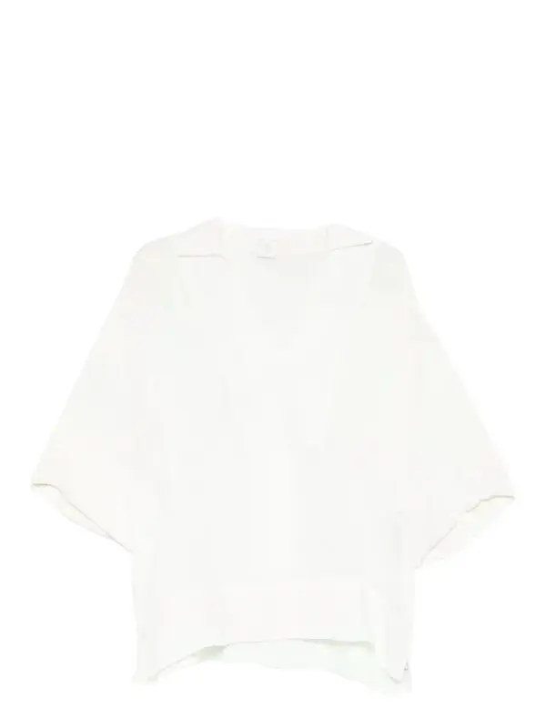 Eleventy V-neck Blouse - White