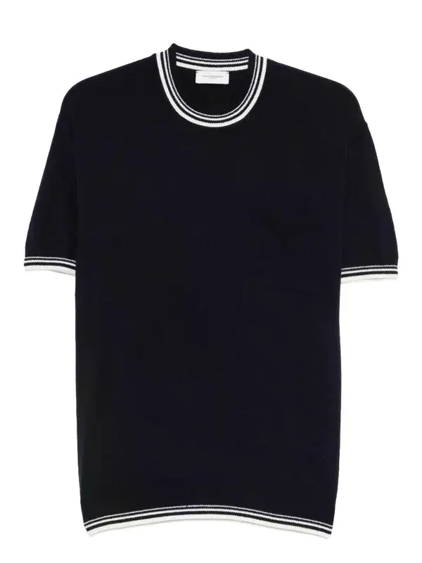 PAOLO PECORA Striped Pocket T-shirt - Blue