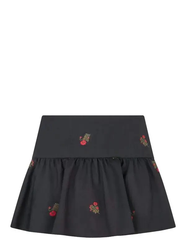 Valentino Garavani Floral-embroidered Shorts - Black