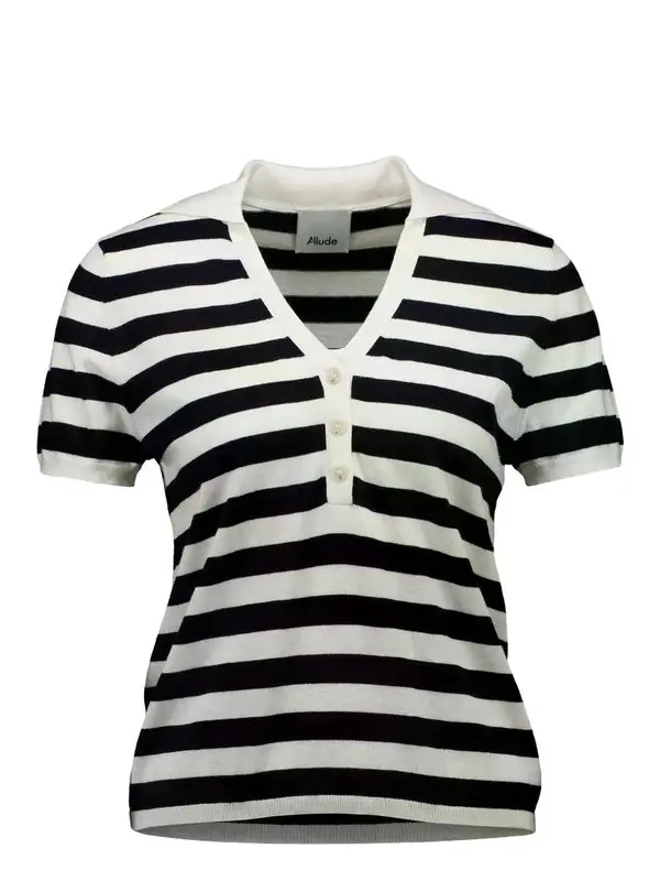 ALLUDE Striped Top - Blue