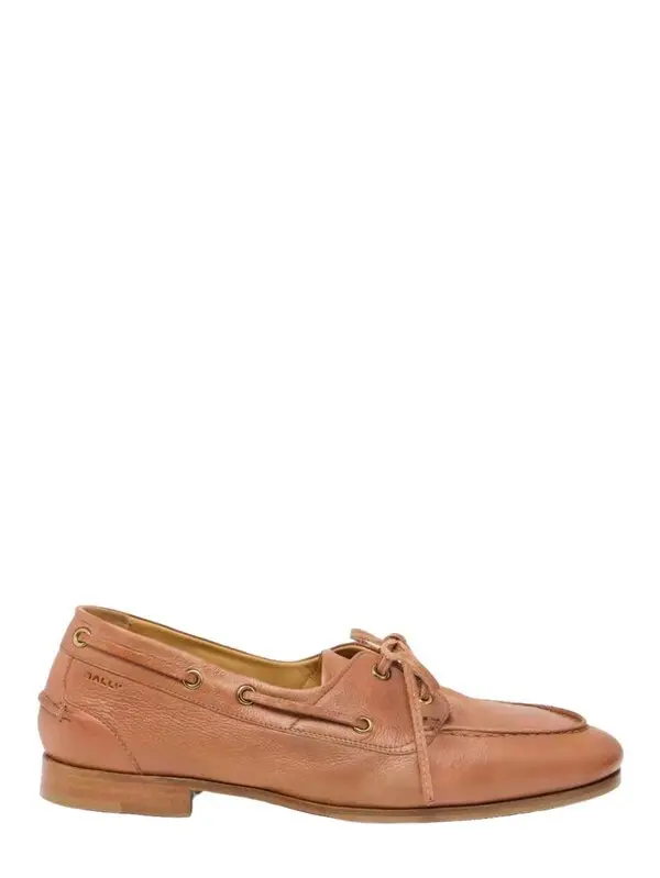 Bally Plume Leather Tie Loafers - Brown