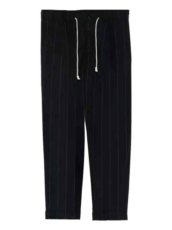 Eleventy Pinstripe Drawstring Trousers - Blue