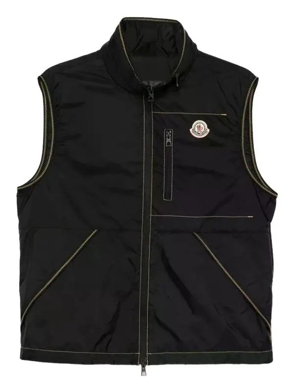 Moncler Contrast Stitch Vest - Black