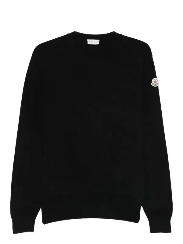 Moncler Crew Neck Knit Jumper - Black