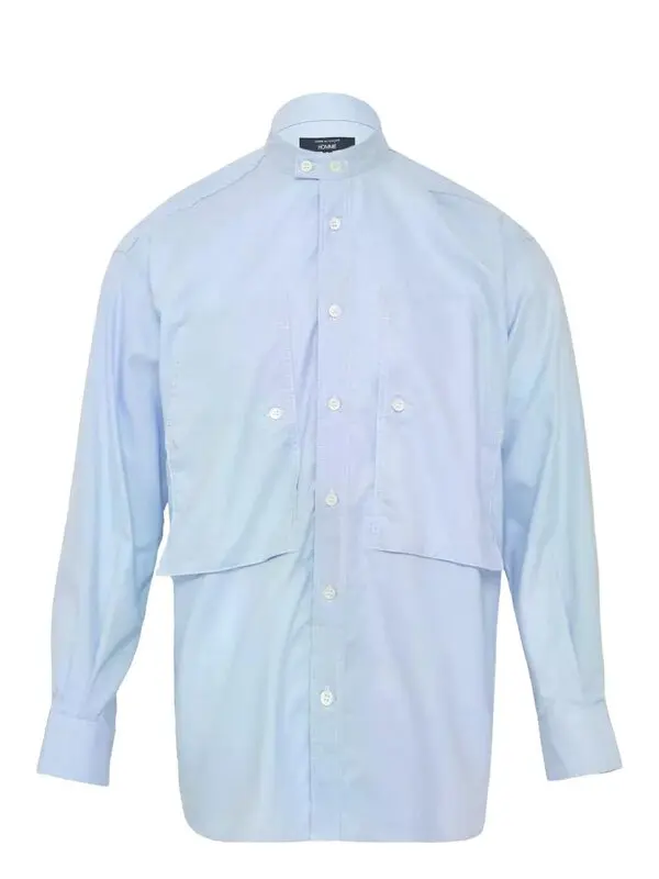 Comme Des Garçons Long-sleeve Patch-pocket Shirt - Blue