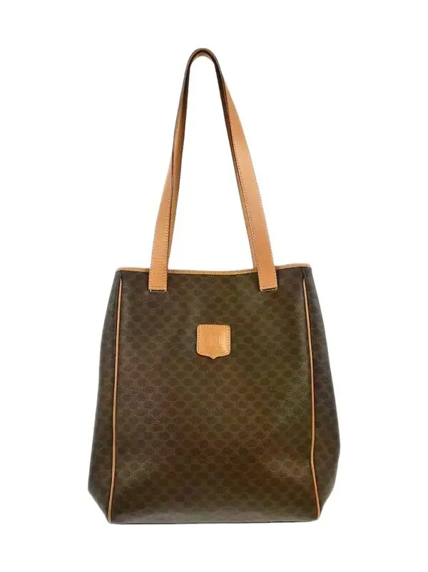 Celine 1990s Macadam Tote Handbag - Brown