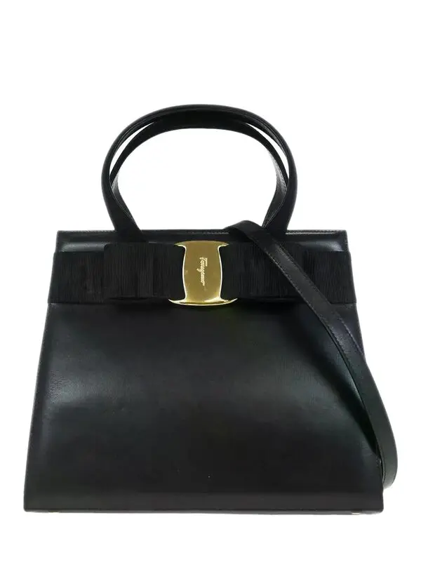 FERRAGAMO 1990s Vara Bow Shoulder Bag - Black