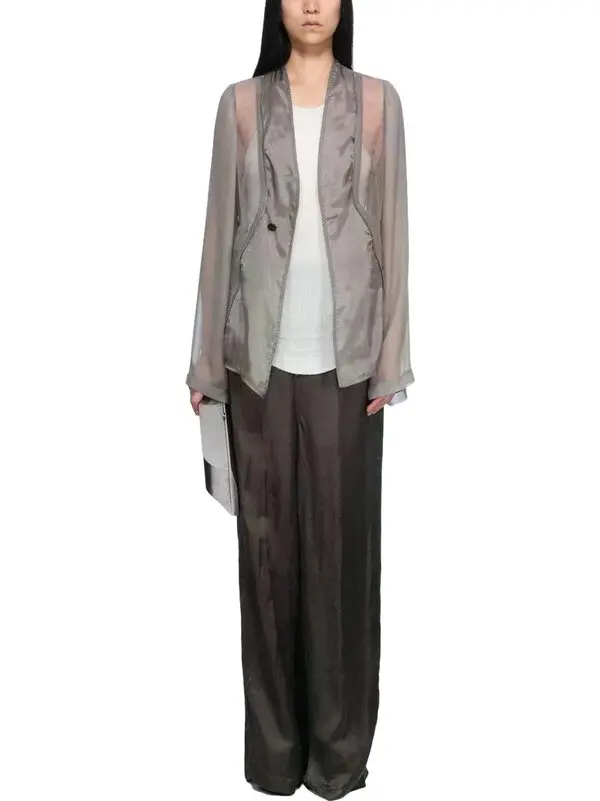 Rick Owens Temple Stag Zip-detail Shirt - Grey