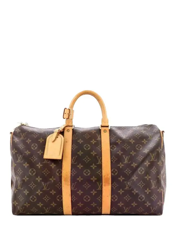 LOUIS VUITTON Keepall Bandouliere 45 Travel Bag Monogram Canvas - Brown