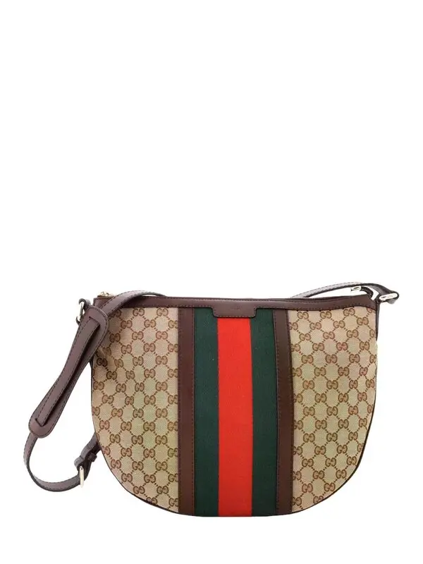 Gucci Vintage Web Saddle Messenger Bag - Brown