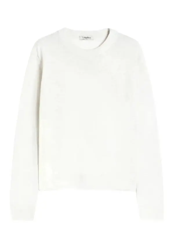 Max Mara Elbow Patch Linen Sweater - White