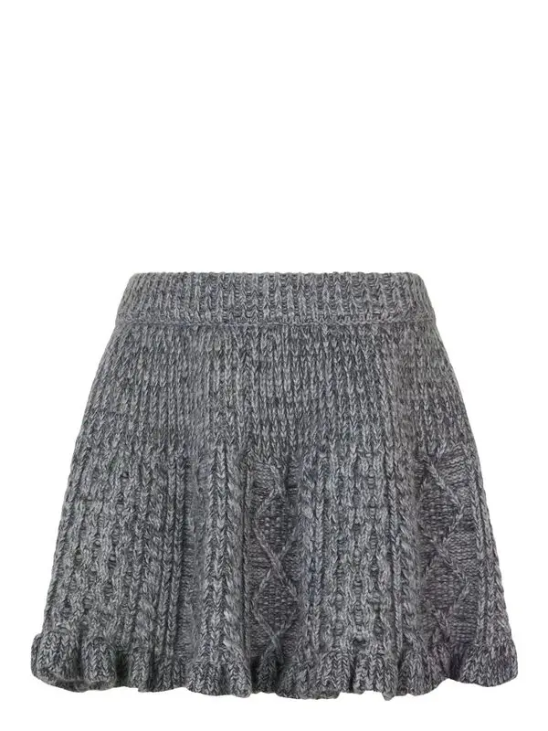 Valentino Garavani Midi Skirt With Ruffled Hem - Grey