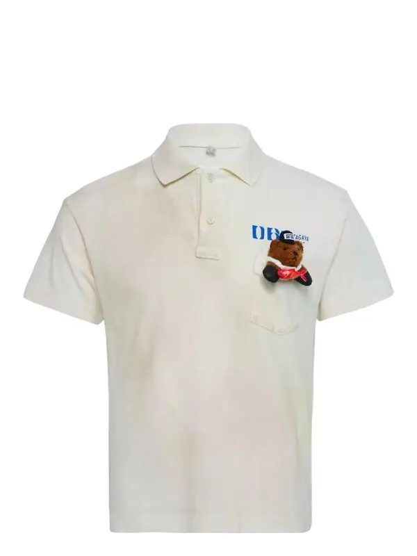 DOUBLET Bear-appliqué Polo Shirt - White