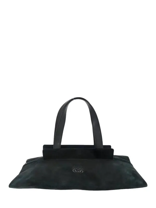 Loewe 1990s Anagram Suede Handbag - Black