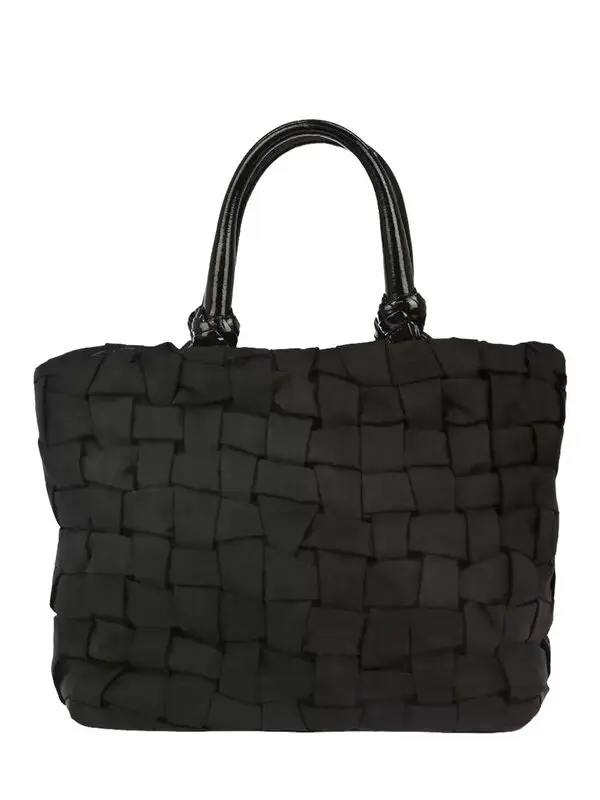 Prada 1990s Woven Tote Handbag - Black