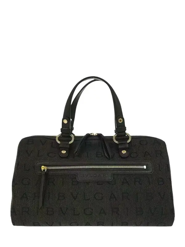 BVLGARI 1990s Logomania Duffle Handbag - Brown